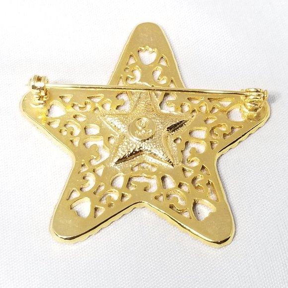 Jewelry | Vintage Signed Star Brooch Pin Red Enamel | Poshmark